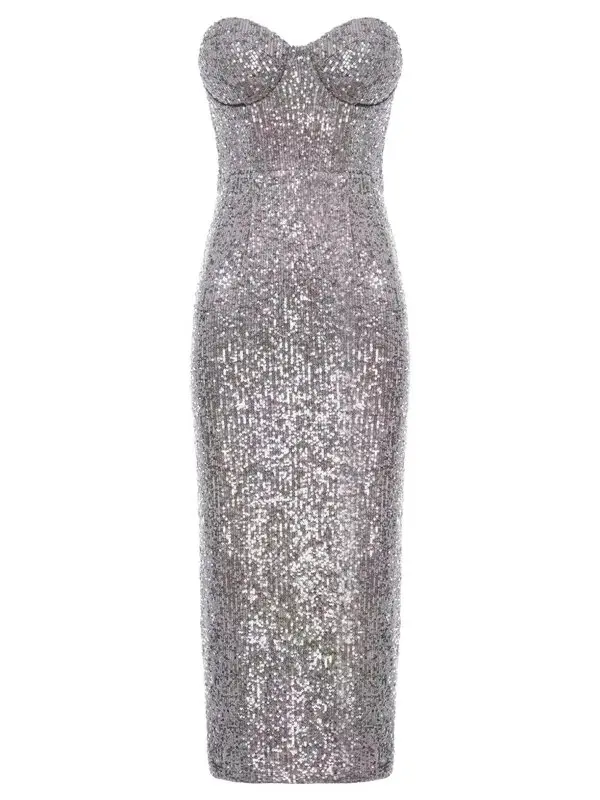 CUANNA Karlie Sequin Dress - Silver