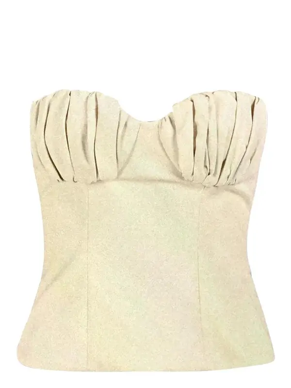 ROWEN ROSE Ruched-bustier Top - Neutrals
