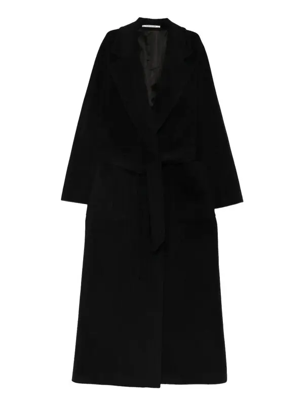 Tagliatore Belted Wool Coat - Black