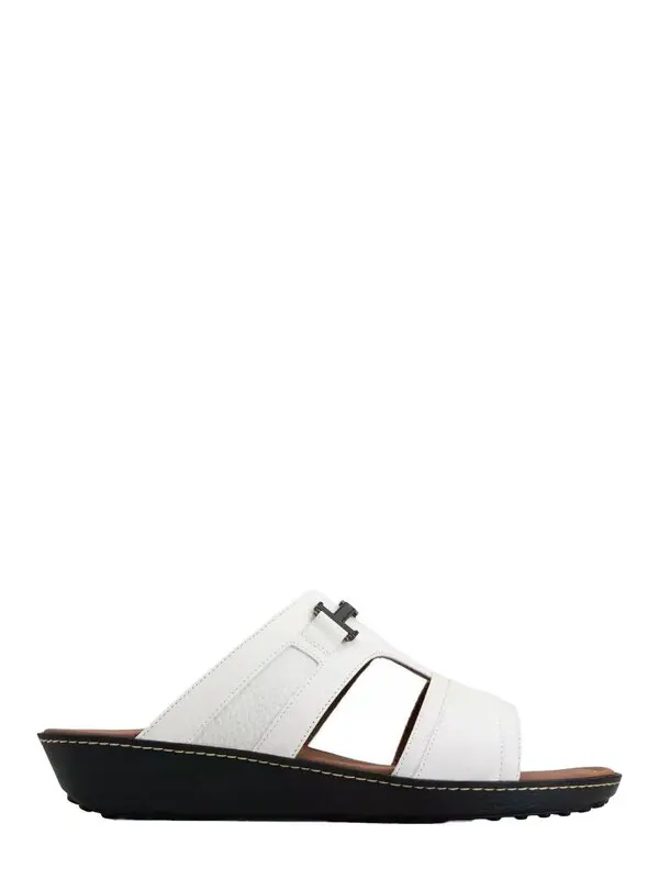 TOD'S Leather Buckle Sandals - White