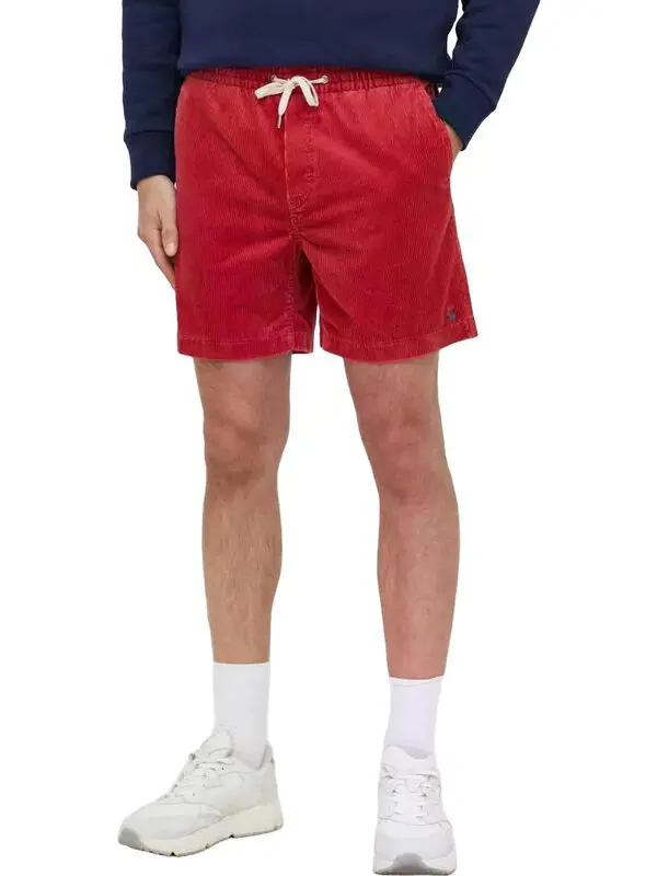 Ralph Lauren Embroidered Logo Corduroy Shorts - Red