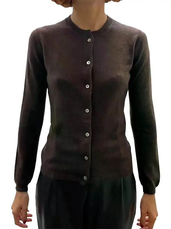 LA ROSE Buttoned Cashmere Cardigan - Brown