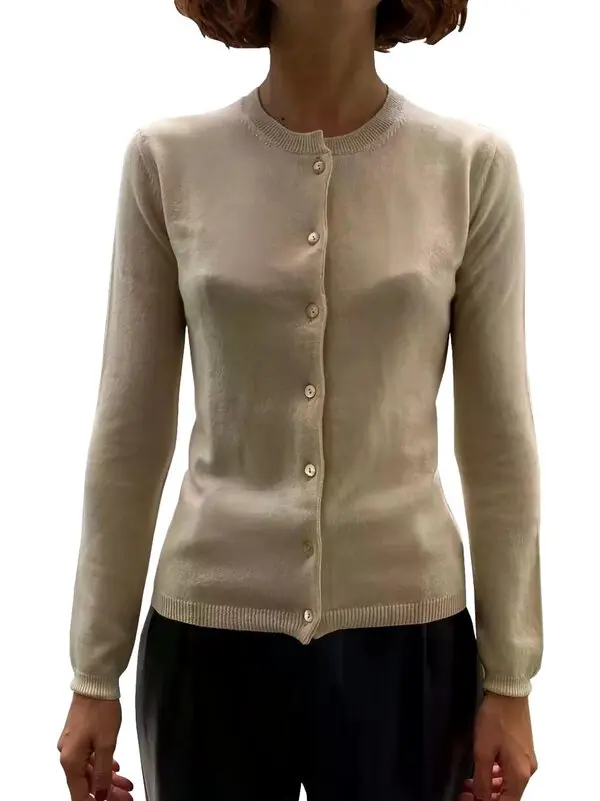 LA ROSE Buttoned Cashmere Cardigan - Neutrals
