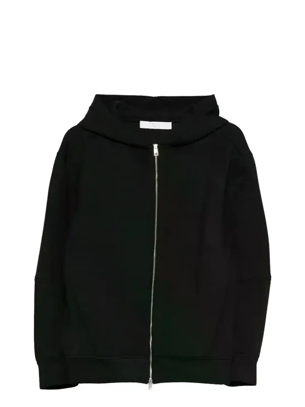 TELA Jersey Zip-up Hoodie - Black