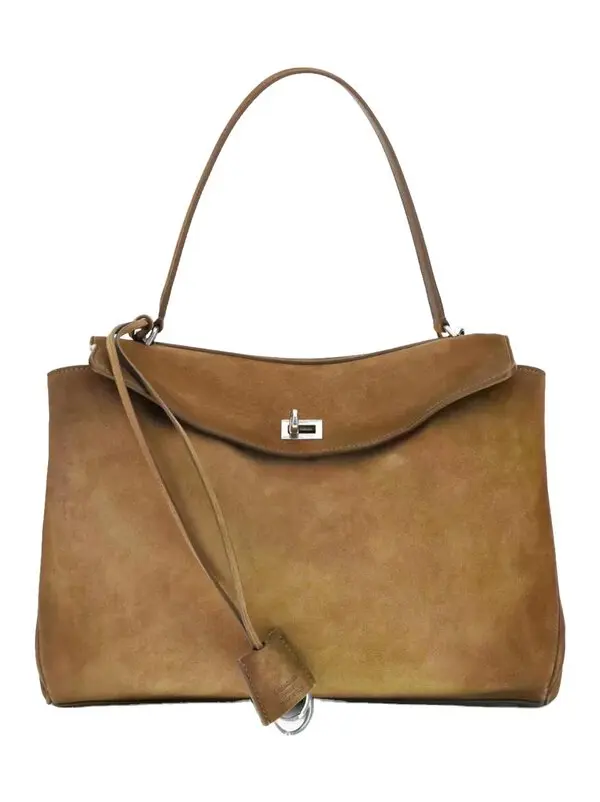 Balenciaga Medium Rodeo Suede Tote - Brown
