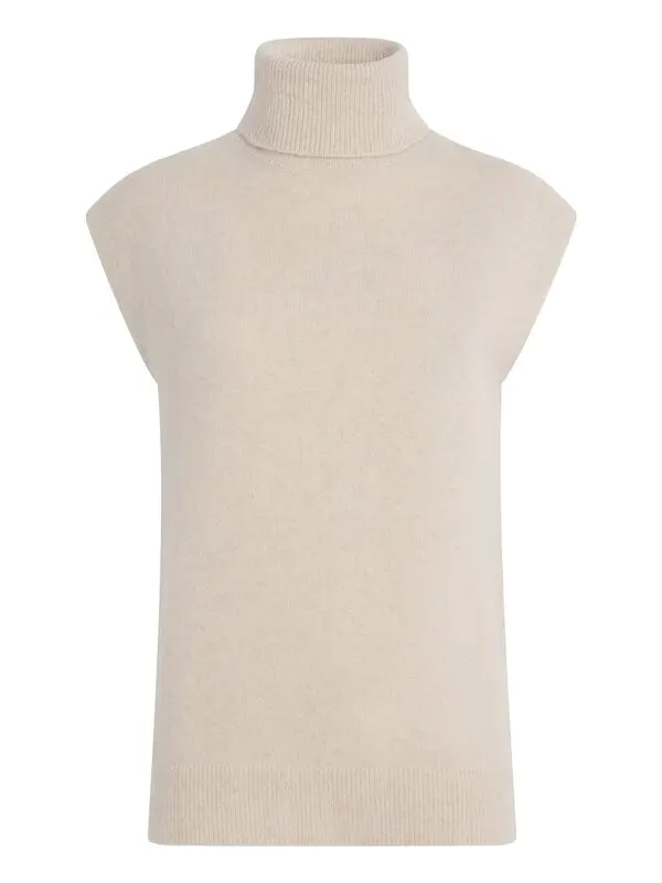 JOSEPH Cashmere-blend Brushed Sweater Vest - Beige
