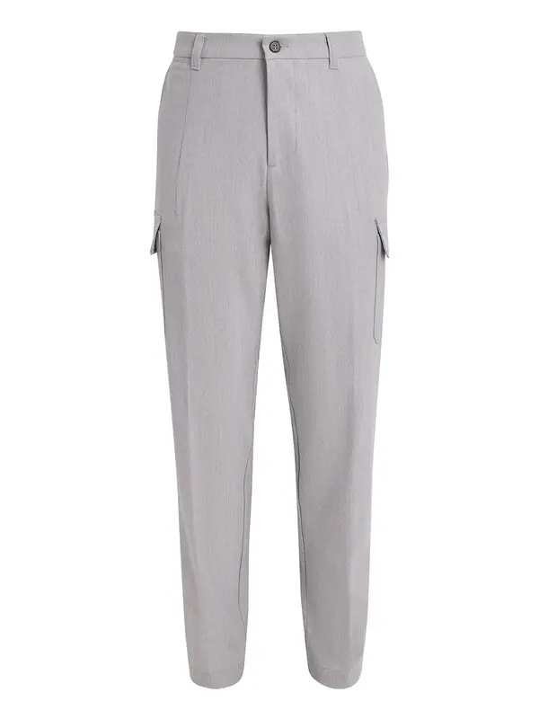 Eleventy Stretch-wool Cargo Trousers - Grey