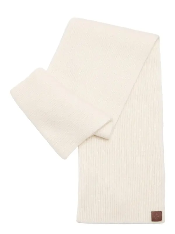 Eleventy Cashmere-silk Ribbed Scarf - White