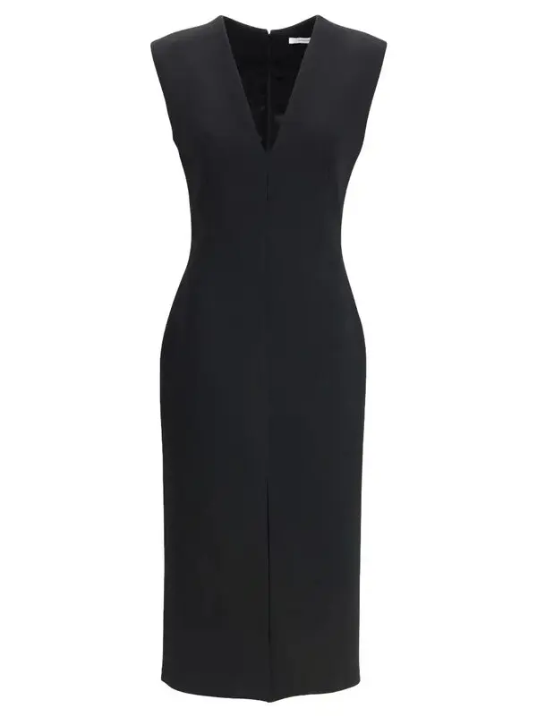 Givenchy V-neck Midi Dress - Black