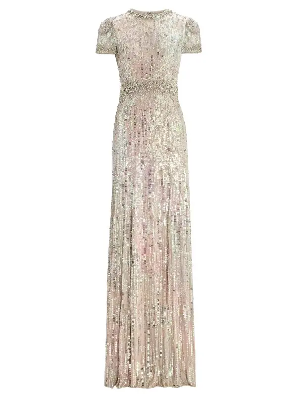 Jenny Packham Sequin-embellished Celeste Gown - Grey