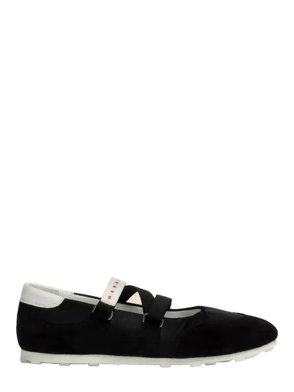 Marni Elastic Strap Ballerina Sneakers - Black