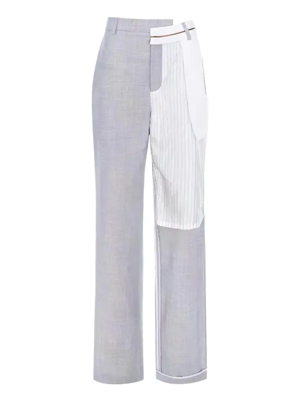 CUANNA Pinstripe Panel Trousers - Grey