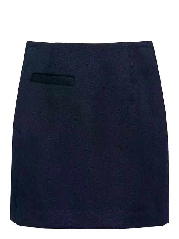 TELA Mini Skirt With Welt Pocket - Blue