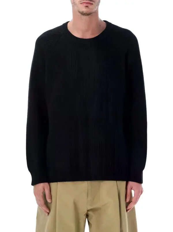 CORRIDOR Ribbed Crew-neck Sweater - Black