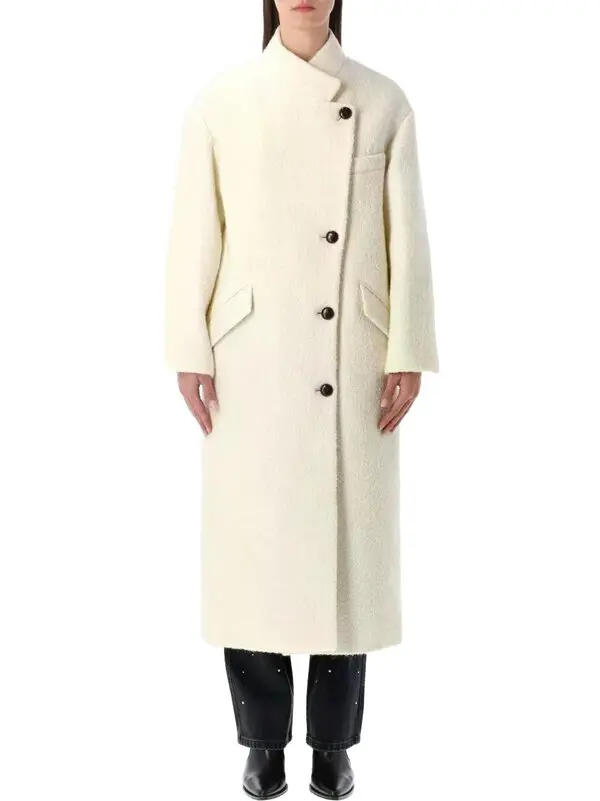 MARANT ETOILE Buttoned Long-sleeve Coat - Neutrals