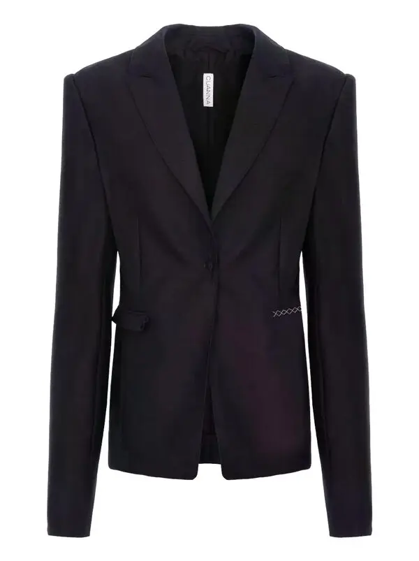 CUANNA Stitch-detail Blazer - Black