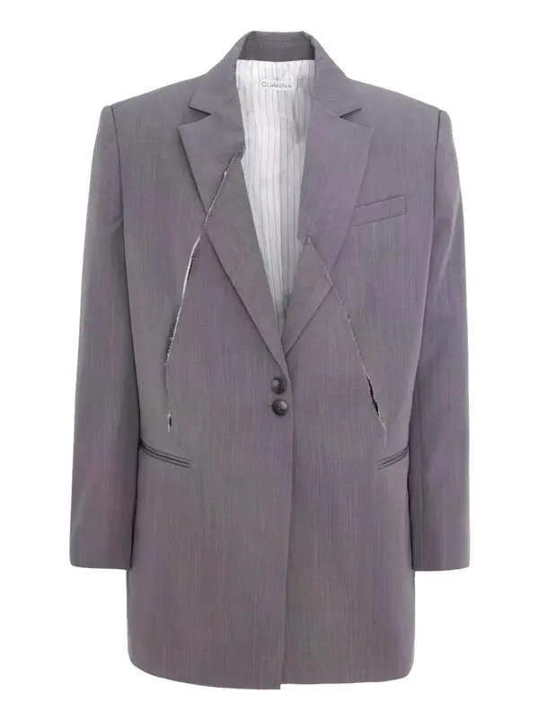 CUANNA Notched Lapel Blazer - Grey