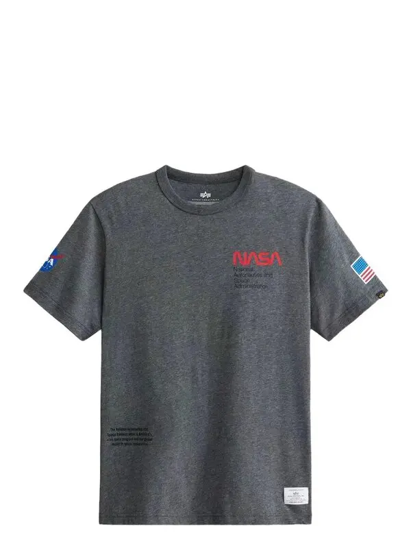 Alpha Industries Crewneck T-shirt With Nasa Logo - Grey