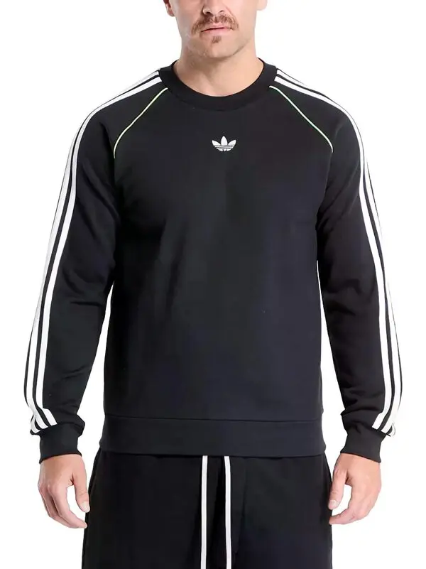 Adidas Piping Crew-neck Sweatshirt - Black