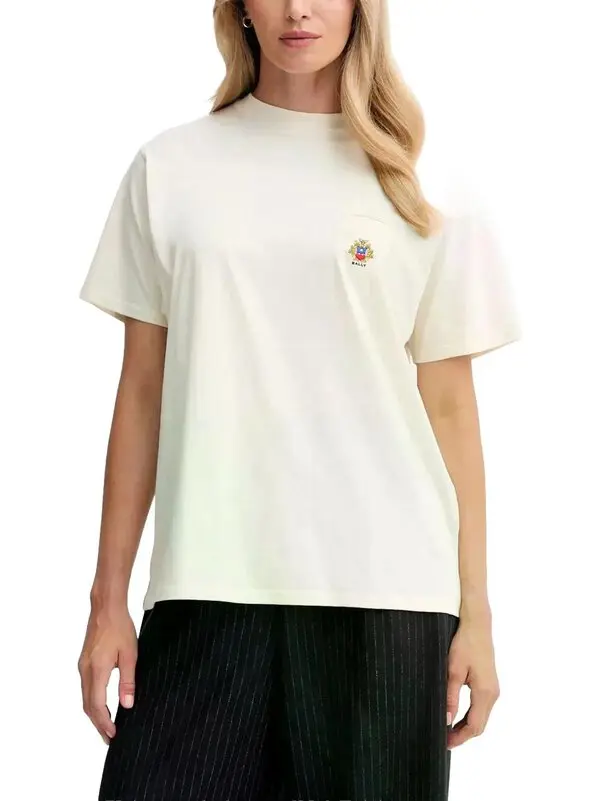 Bally Logo-embroidered T-shirt - Neutrals