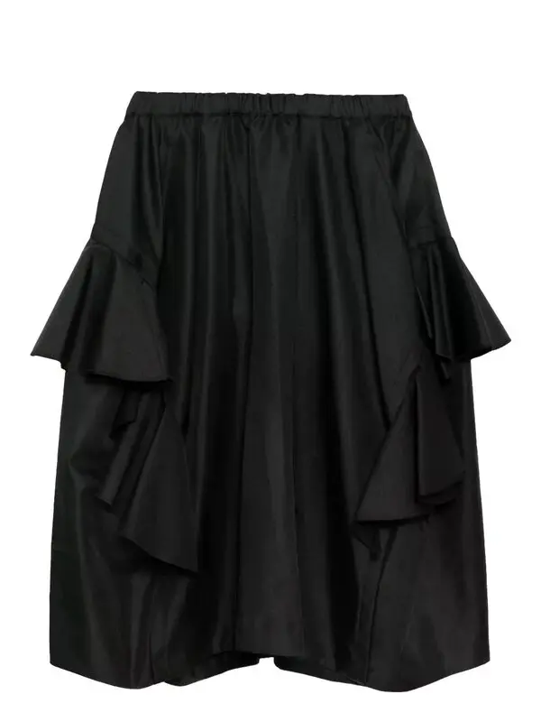 Comme Des Garçons Ruffled Midi Skirt - Black