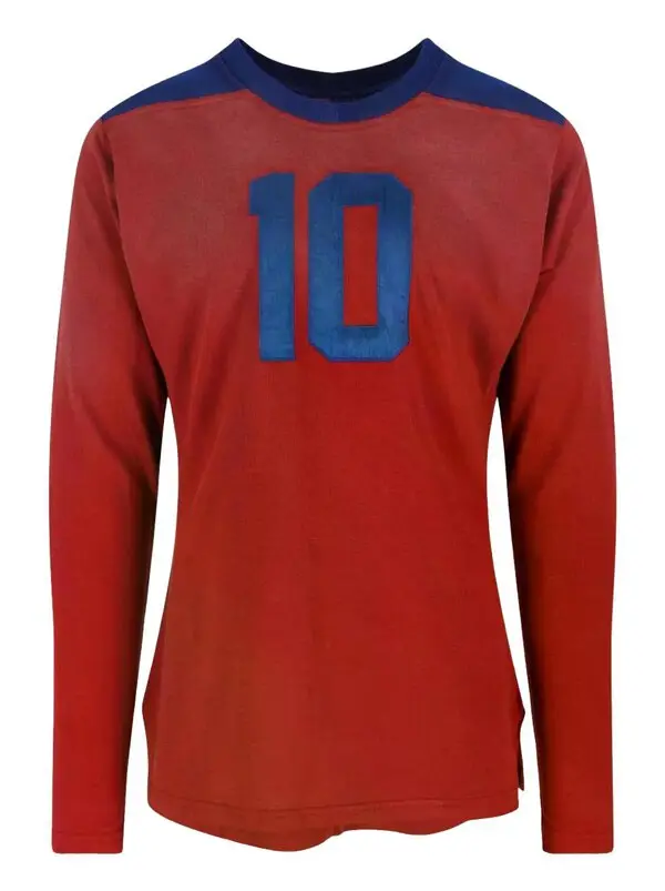 MAISON MARGIELA Number-appliqué Long-sleeve T-shirt - Red