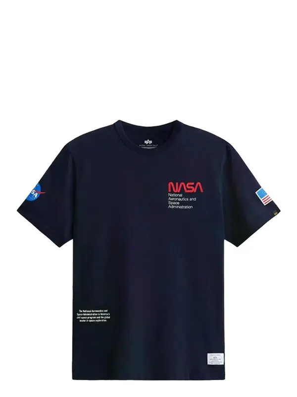 Alpha Industries Nasa-logo Crew-neck T-shirt - Blue