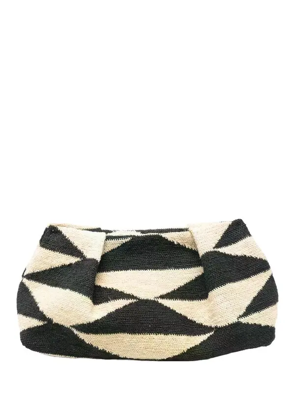 SENSI STUDIO Sisal Geometric Clutch Bag - Neutrals