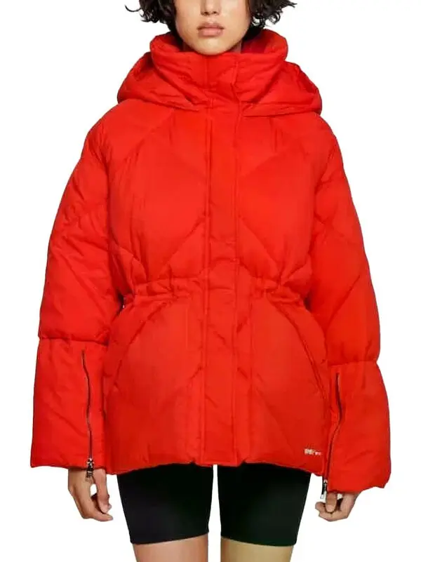 OOF WEAR Quilted Hooded Parka - Red