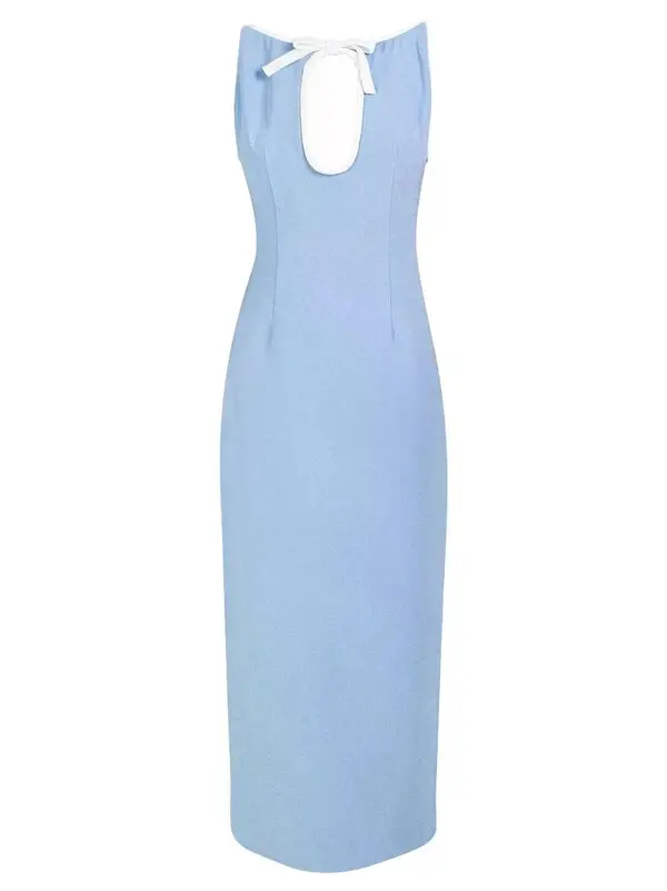 ROWEN ROSE Hole-detail Maxi Dress - Blue