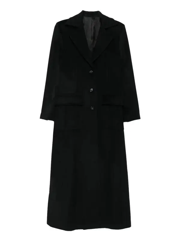 PT TORINO Buttoned Wool Coat - Black