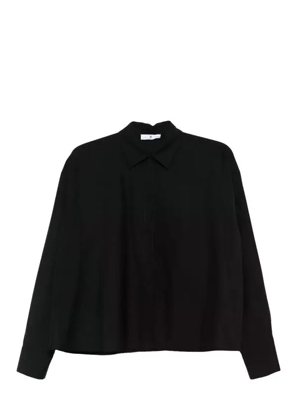 PT TORINO Long-sleeve Wool Shirt - Black