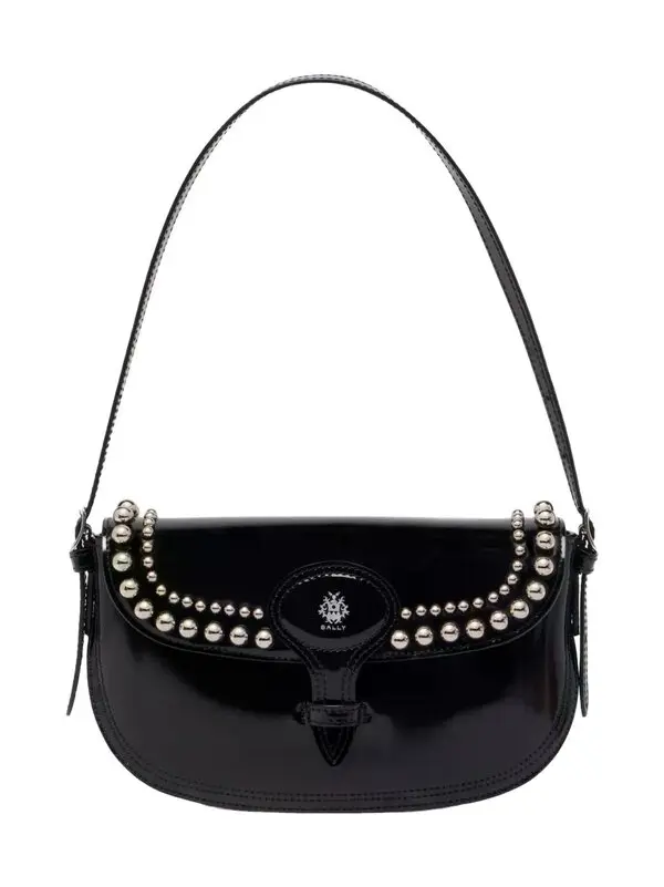 Bally Small Beckett Studded Shoulder Bag - Black