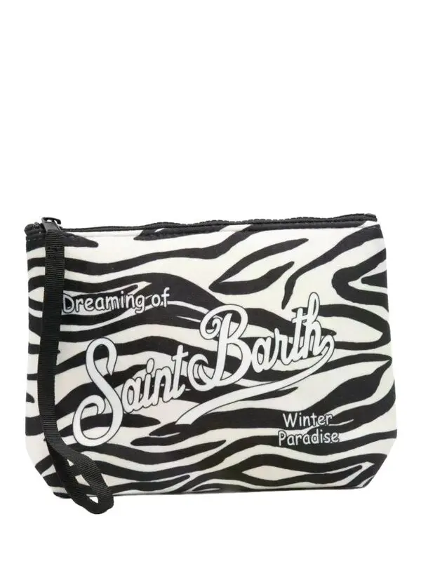 MC2 SAINT BARTH Aline Zebra-print Clutch - White