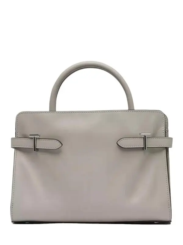 LE TANNEUR Leather Buckled Tote Bag - Grey