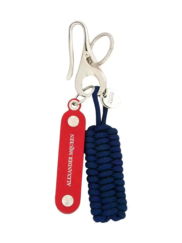 Alexander McQueen Woven Hook Key Ring - Red