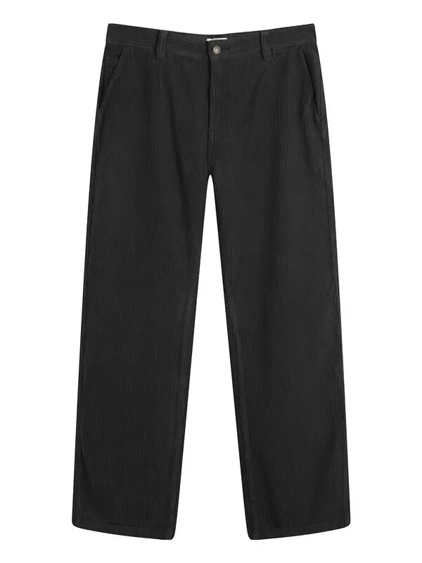 CORRIDOR Corduroy Straight Leg Trousers - Black