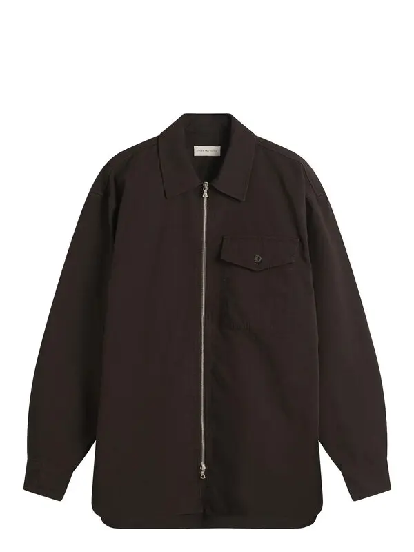 Dries Van Noten Overdyed Double Weave Shirt Jacket - Brown