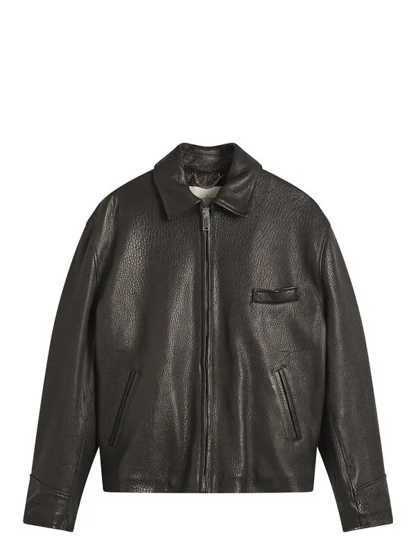 SECOND / LAYER Rider Leather Jacket - Black