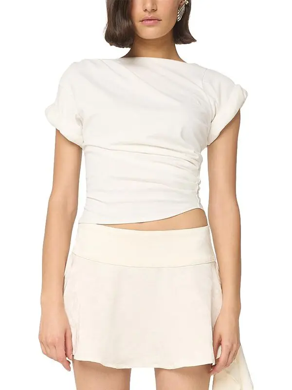 THE LINE BY K Francie Ruched Tee - White