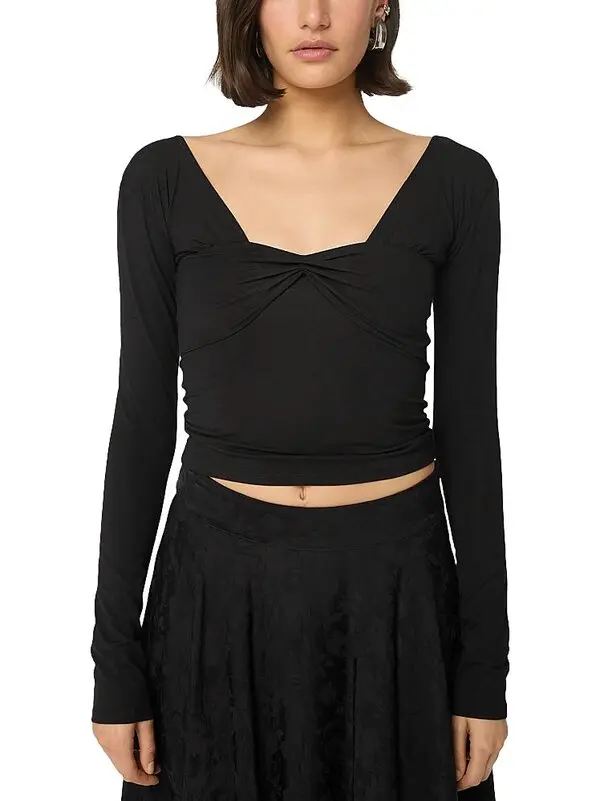THE LINE BY K Rian Cropped Top - Black
