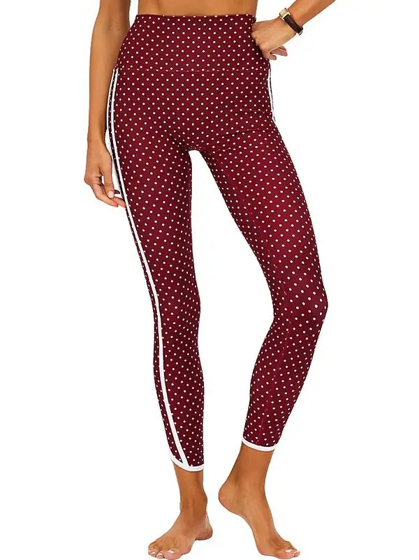 Beach Riot Rella Dot Print Leggings - Crimson Dot