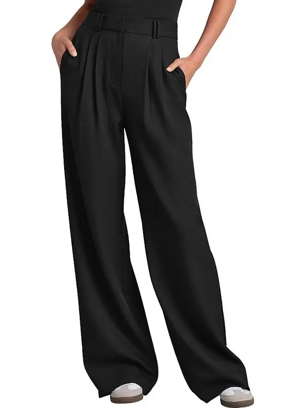 RHONE Horizon Wide-leg Trousers - Pure Black