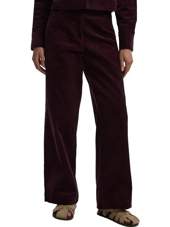 Karen Millen Cord Straight Leg Trousers - Berry