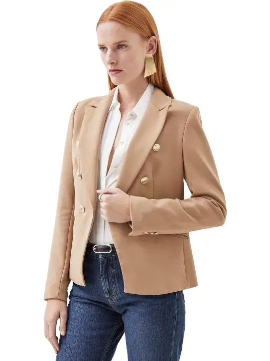 Karen Millen Tailored Military Blazer With Button Detail - Camel