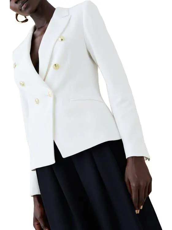 Karen Millen Tailored Military Blazer With Button Detail - Ivory