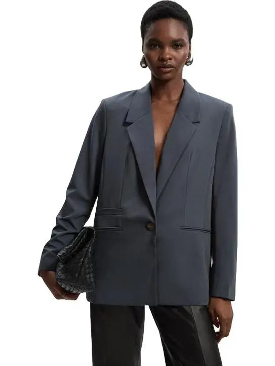 Karen Millen Twill Oversized Blazer - Grey