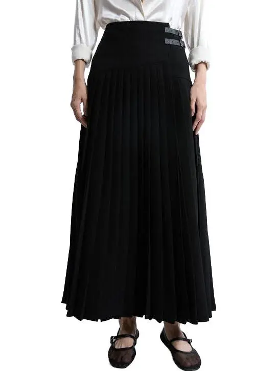 Karen Millen Buckle Detailed Maxi Skirt - Black
