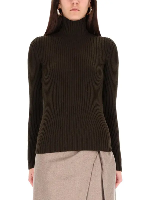 Max Mara Ribbed Turtleneck Sweater - Green