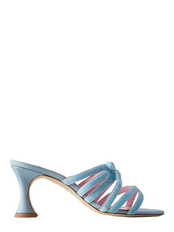 Manolo Blahnik Clementel 70 Velvet And Satin Mules - Blue